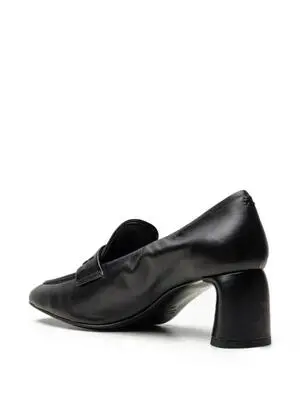 CHUCKIES Leather Block-heel Pumps - Black