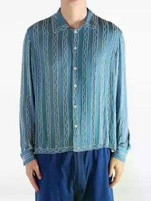 BODE Beaded Sea Stripe Shirt