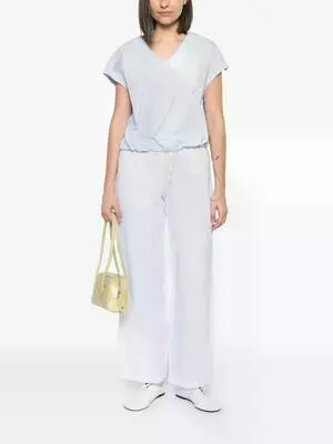 Herno Drawstring-hem V-neck Top - Blue