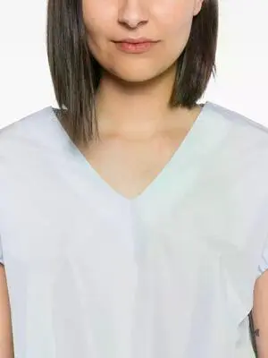 Herno Drawstring-hem V-neck Top - Blue