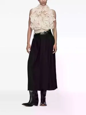 MAISON MARGIELA Ruffled Halter Top - Neutrals