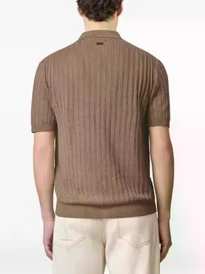TOD'S Ribbed Short-sleeve Polo Shirt