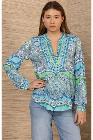 Hale Bob Azra Jersey Top - Blue