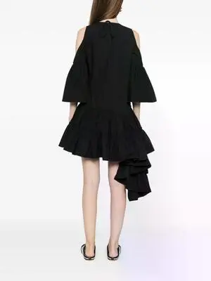 JW Anderson Cold-shoulder Ruffled Dress - Black