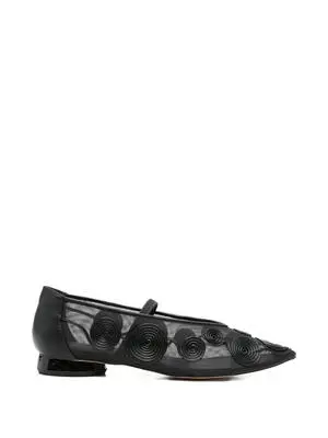 CAFÈNOIR Spiral-appliqué Ballet Flats