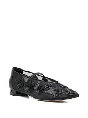 CAFÈNOIR Spiral-appliqué Ballet Flats
