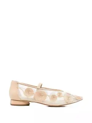 CAFÈNOIR Spiral-embroidered Ballet Flats