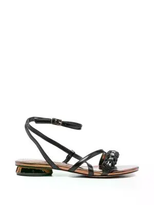 CAFÈNOIR Crystal-embellished Braided Sandals
