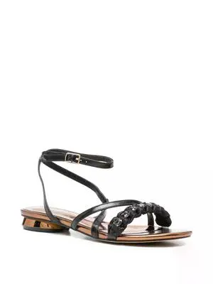 CAFÈNOIR Crystal-embellished Braided Sandals