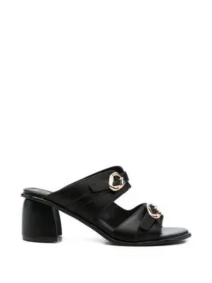 CAFÈNOIR Buckle-strap Block-heel Sandals