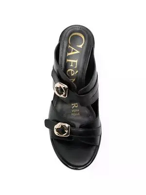 CAFÈNOIR Buckle-strap Block-heel Sandals