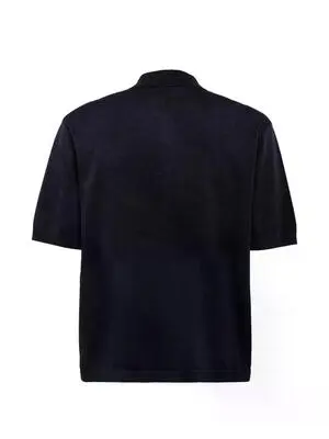 LANEUS Knitted Cotton Shirt - Blue