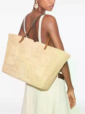 Tory Burch Large Ella Raffia Tote - Neutrals