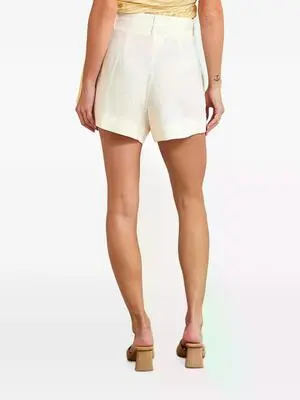HEVRON Zinna Belted Pleated Shorts - Neutrals