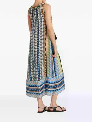 TEMPERLEY LONDON Geometric Print V-neck Dress - Black
