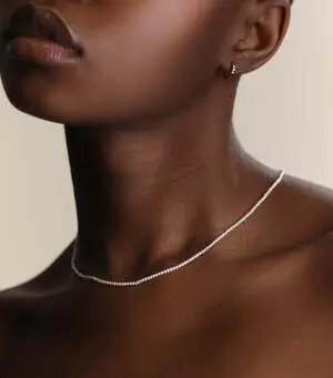 ASTRID & MIYU White Gold And Pearl Necklace