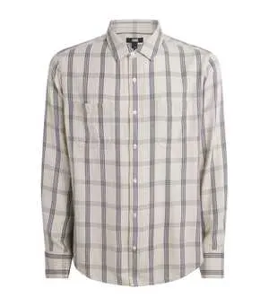 Paige Cotton-blend Check Everett Shirt - Blue