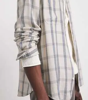 Paige Cotton-blend Check Everett Shirt - Blue