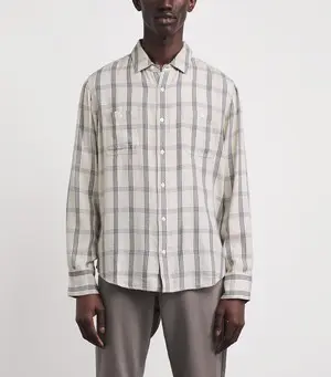Paige Cotton-blend Check Everett Shirt - Blue
