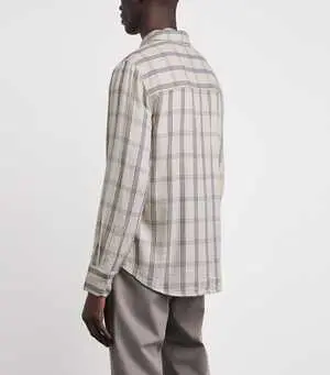 Paige Cotton-blend Check Everett Shirt - Blue