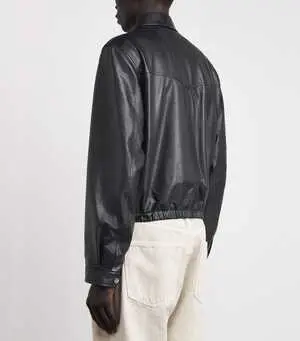LEMAIRE Waxed Leather Biker Jacket