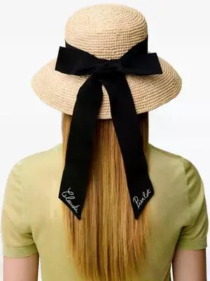 Claudie Pierlot Straw Hat With Bow Detail