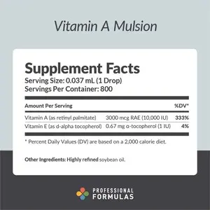 Professional Formulas Vitamin A Mulsion 59 Milliliters