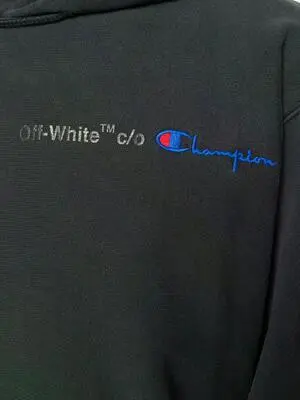 Off-White X Champion Embroidered Logo Hoodie