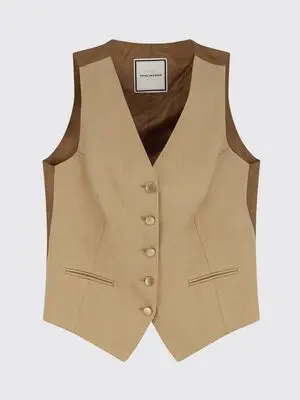 Tagliatore Single-breasted Linen Waistcoat - Beige