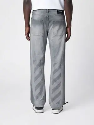 Off-White Flared Jeans In Washed - Denim