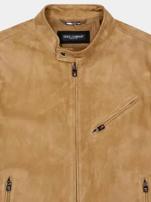 Dolce & Gabbana Suede Biker Jacket - Beige