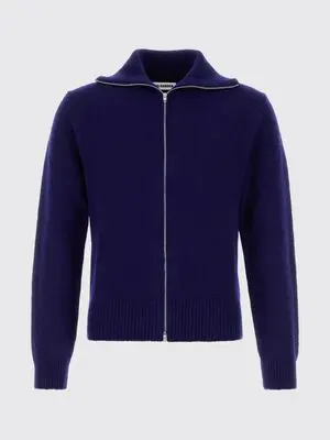 JIL SANDER Wool Blend Zip-up Cardigan - Ink