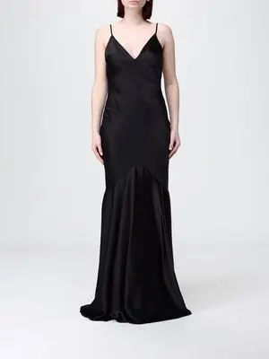 Elisabetta Franchi Satin Maxi Dress - Black