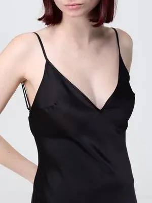 Elisabetta Franchi Satin Maxi Dress - Black