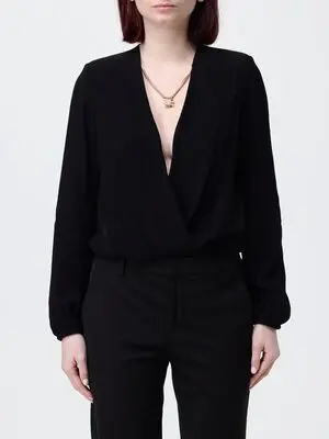 Elisabetta Franchi Georgette Bodysuit Blouse - Black