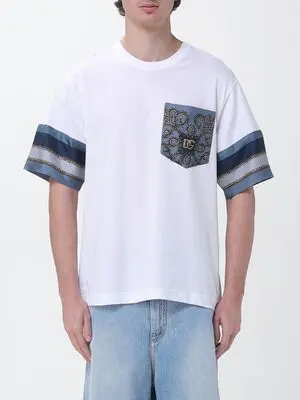 Dolce & Gabbana Cotton T-shirt With Contrast Details - White