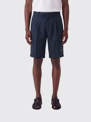 PT TORINO Linen And Cotton Blend Chino Shorts - Blue