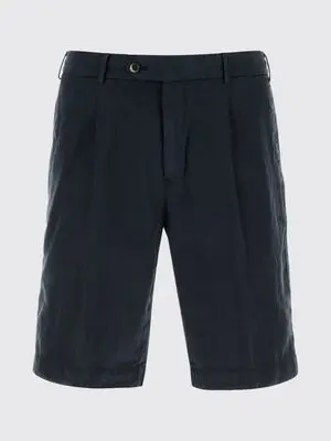 PT TORINO Linen And Cotton Blend Chino Shorts - Blue