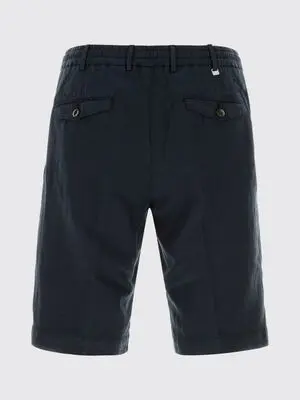 PT TORINO Linen And Cotton Blend Chino Shorts - Blue