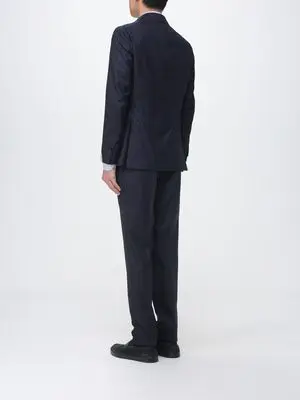 LUIGI BORRELLI Single-breasted Virgin Wool Suit - Navy