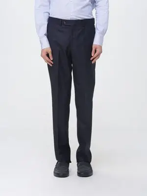 LUIGI BORRELLI Single-breasted Virgin Wool Suit - Navy