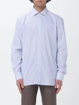 LUIGI BORRELLI Striped Cotton Shirt - Gnawed Blue