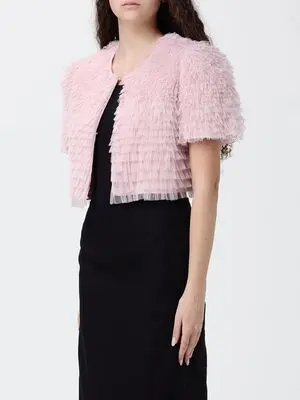 TWINSET Cropped Tulle Jacket With Ruffles - Pink