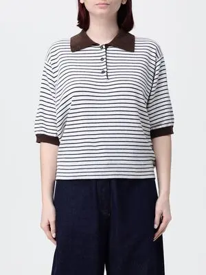 CORDERA Striped Knit Polo Shirt