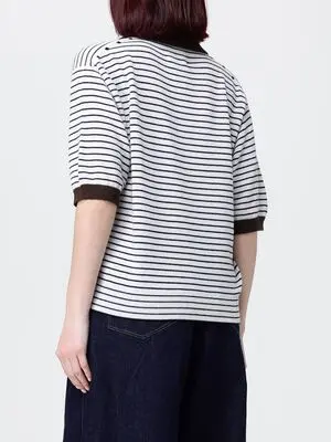 CORDERA Striped Knit Polo Shirt