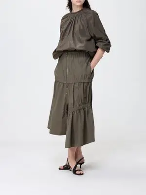 Tibi Asymmetrical Technical Fabric Midi Skirt
