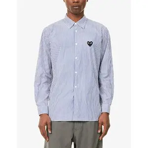 Play Comme Des Garcon Cdg Embroidered Heart Cotton Shirt
