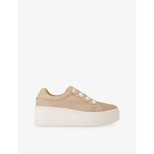 Carvela Connected Laceless Suede Trainers - Beige