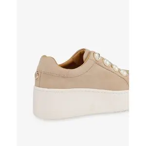 Carvela Connected Laceless Suede Trainers - Beige