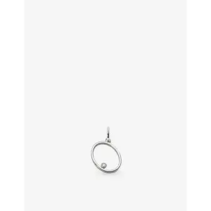 Monica Vinader Solitaire Diamond Initial O Pendant - Silver